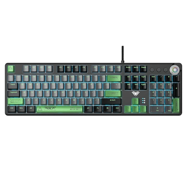 Клавиатура Aula Mechanical F2088 PRO Black/Gray, plus 9 Green keys KRGD ...