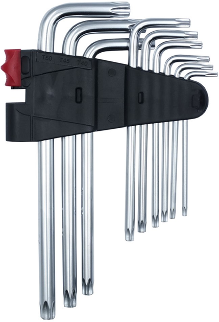 Набір Г подібних ключів Haisser 48115 Torx T10 50 9 шт подовжених