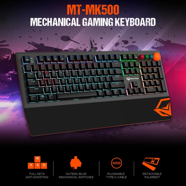Клавиатура проводная Meetion MK500 RGB (Mee-MK500) – фото, отзывы ...