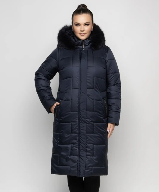 Зимняя куртка женская большого размера UF-fashion ЛР-168 песец 58 синий ...