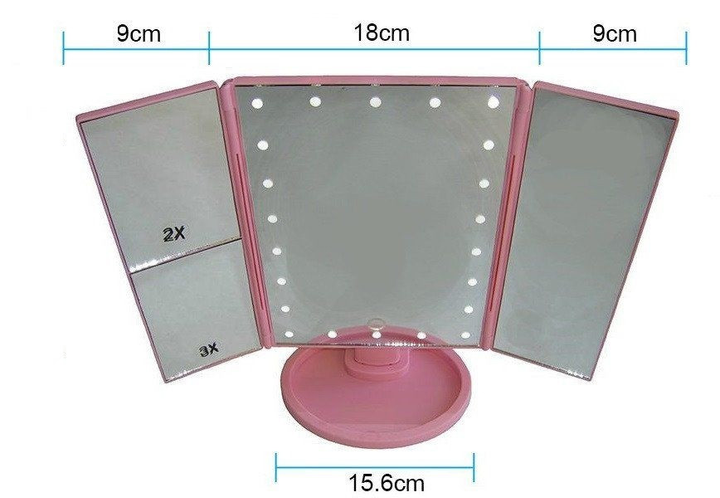 Зеркало для макияжа с LED подсветкой Superstar Magnifying (Розовое ...