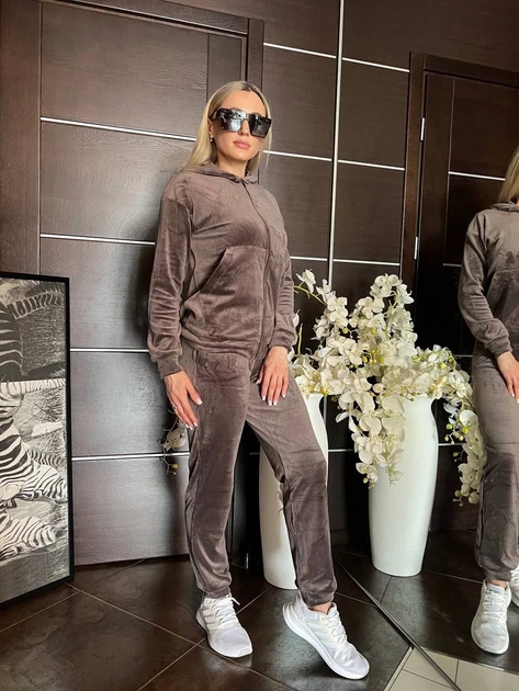 Спортивний жіночий костюм велюр Xs Коричневий Брендовий одяг Rozetka