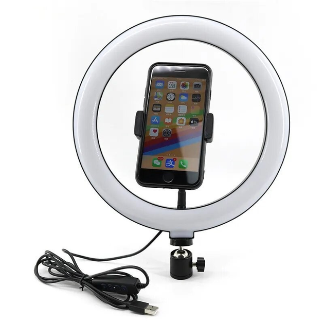 Кольцевая LED лампа Ring Fill Light 30 cm 12" с держателем для телефона ...