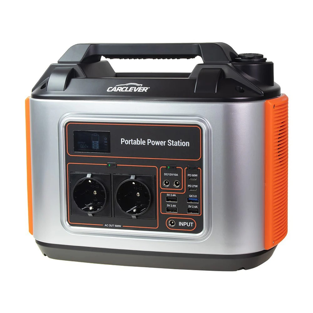 Портативная электростанция Carclever 500W, 486 Вт/год, повербанк для ...