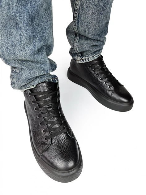 Шкіряні напівчеревики / хутряні BRAXTON 3391f 44 29 см Чорні ...