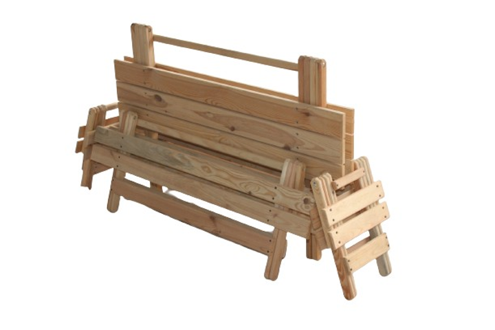 Комплект садовой мебели складной Стол 4 табуретки Сосна 120x58x72 см ...