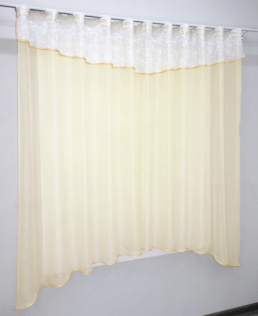 Кухонна занавіска Vr Textil № 00к бежевий з білим 280х170 см 59 588 купити онлайн на Rozetka