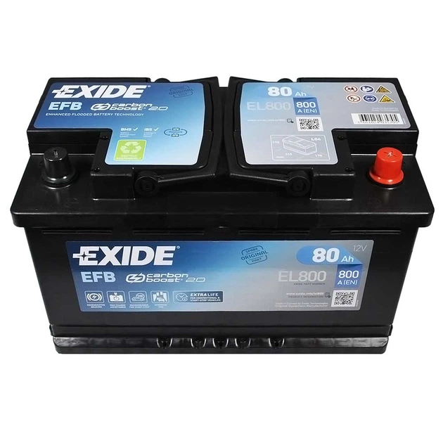 Автомобільний акумулятор EXIDE EFB 80Аh 800A R+ Start-Stop – фото ...