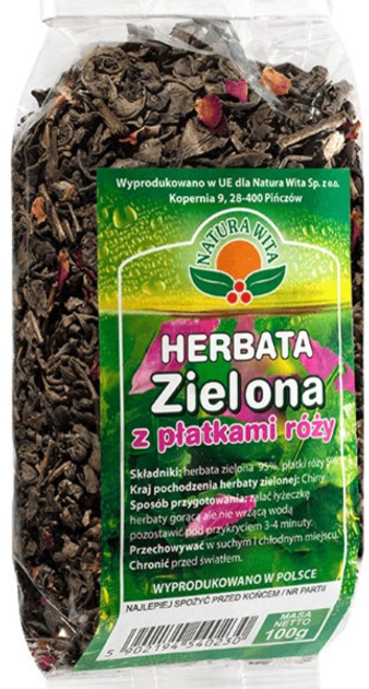 Зеленый чай Natura Wita с лепестками роз 100 г (5902194540230 ...