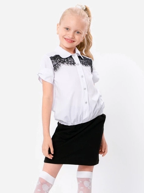 Дитяча блузка для дівчинки Носи своє 6043-066 134 см Біла (p-2750-46585 ...