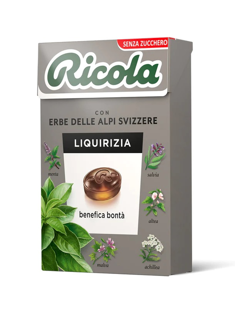 Леденцы с альпийскими травами Ricola Liquirizia лакрица без сахара 50г ...