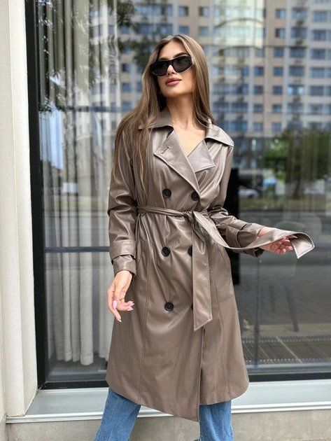 Женский плащ из эко кожи K&ML 50.1 M ( 46 ) Кофейный ( 50.1 - 02 ) от ...