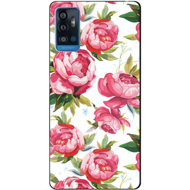 Силиконовый бампер чехол Candy для Oppo A55 с рисунком Пионы – фото ...