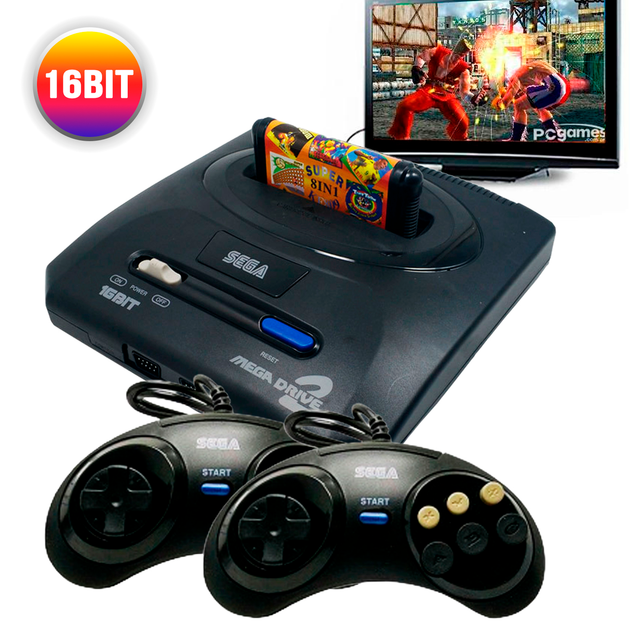 Игровая ретро приставка телевизионная консоль 16 бит Sega-MD2 с ...