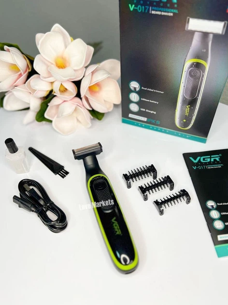 Мужской аккумуляторный триммер для бороды и усов VGR V-017 станок для влажного и сухого бритья ...