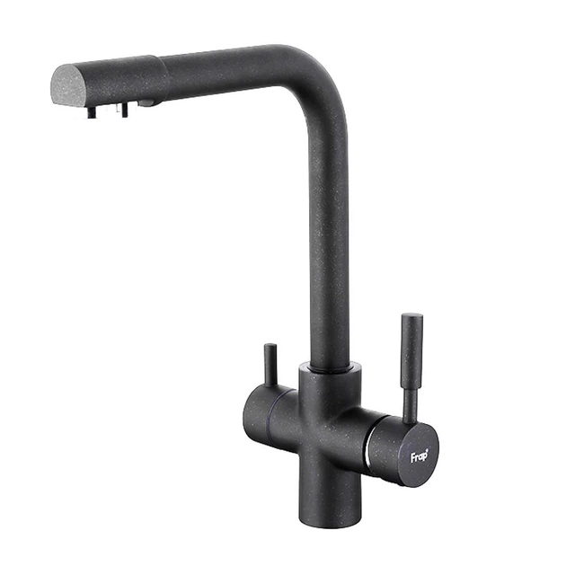 Смеситель для кухни с подключением фильтра под осмос Frap F4352-7 на две воды Черный – фото ...