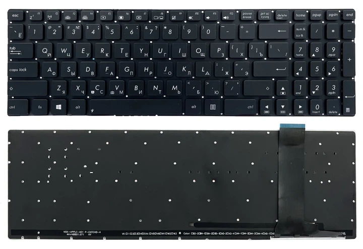 Клавиатура Asus N56 N56V N76 N76V N550 N750 Q550 R501 R750 черная без ...