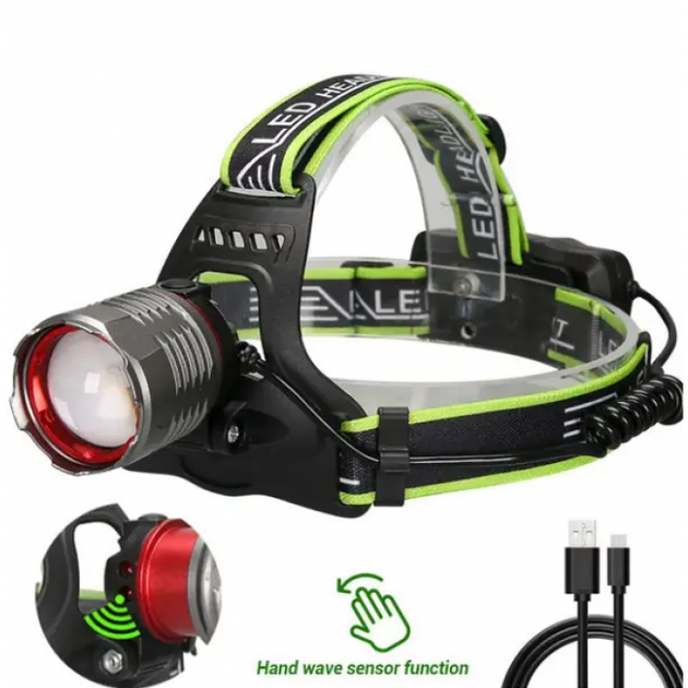 Мощный Налобный фонарь Arexes AR-G18-3-TG фонарик 1000 Lumen с датчиком ...