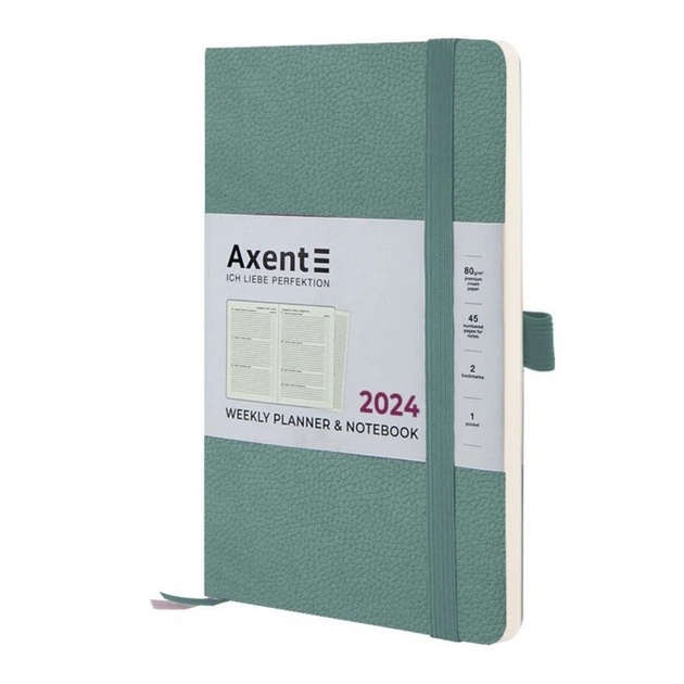 Щотижневик Axent 2024 Partner Soft Skin, 125x195 мм, сіро-лазурний (8509-24-48-A) – фото ...