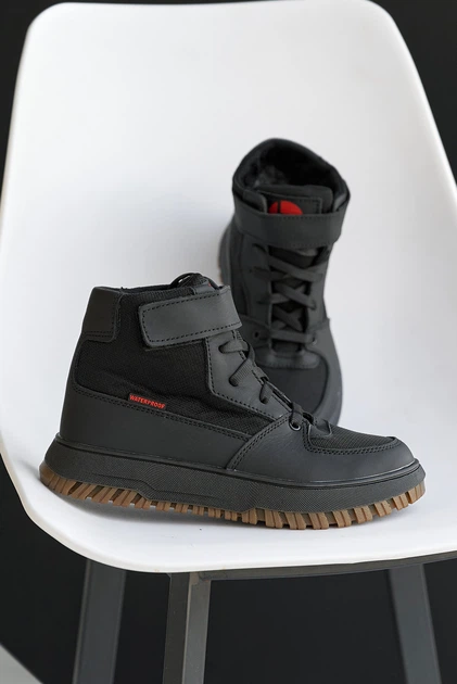 Підліткові черевики шкіряні зимові чорні Monster розмір 34 FV_002827 от ...