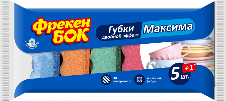 Губки кухонные для мытья посуды Фрекен БОК Максима 5+1 шт от продавца ...