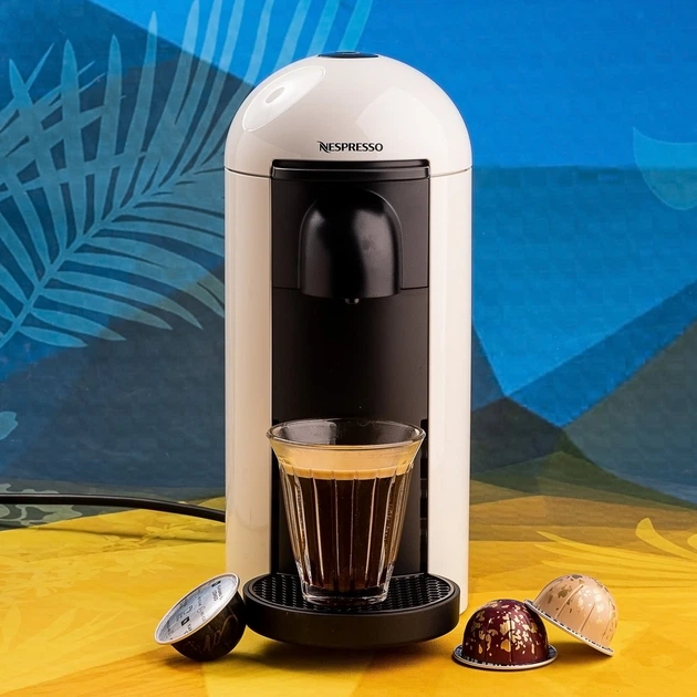 Капсульна кавоварка Nespresso Vertuo PLUS White Біла та дегустаційний набір 12 кави (капсул ...