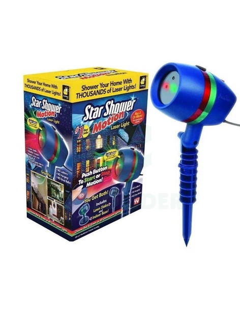 Лазерный проектор STAR SHOWER MOTION Синий лазерная подсветка для дома ...