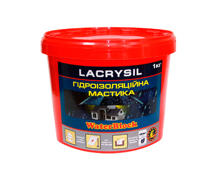 Мастика акриловая LACRYSIL "ГИДРОИЗОЛЯЦИОННАЯ" белая 1кг – фото, отзывы ...