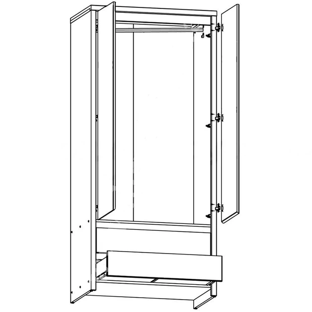 Шафа розстібна платтяна у вітальню, спальню, передпокій SZF2D2S Каспіан Gerbor Венге магія/Білий ...