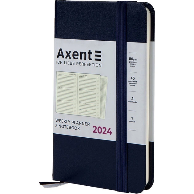 Еженедельник 2024 Axent 9*15 Pocket Strong 8508-24 - Синий – фото, отзывы, характеристики в ...