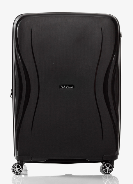 Пластиковый чемодан на колесах V&V Travel черный H8019 black (L) от ...