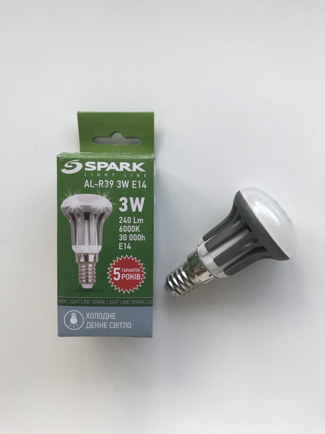Светодиодная лед LED лампа R39 для потолка софит 3W 3Вт Е14 6000К ...