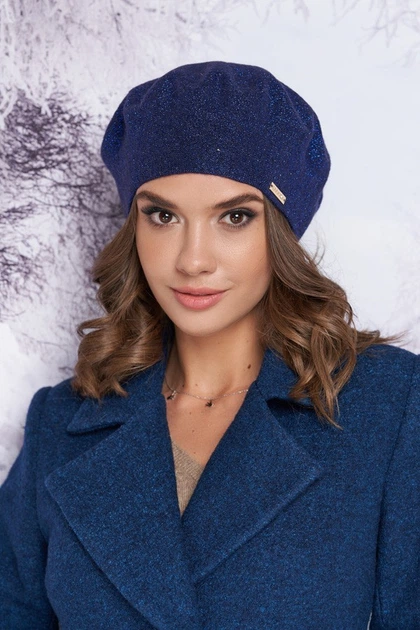 Берет жіночий BRAXTON 4908 Наїля з люрексом джинсовий 56-58р від ...
