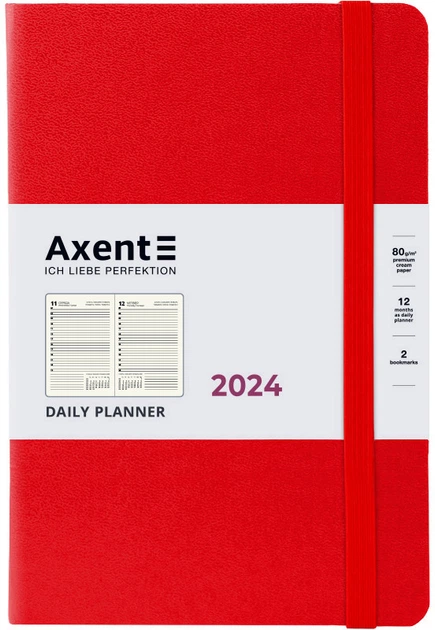 Щоденник Axent Partner Strong 2024 14.5х21 см червоний (8819-24-05-A) – фото, відгуки ...