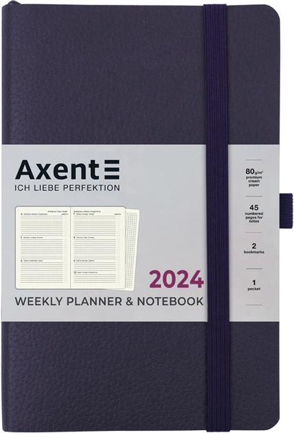 Щотижневик Axent Partner Soft Skin 2024 12.5x19.5 см синій (8509-24-02-A) – фото, відгуки ...