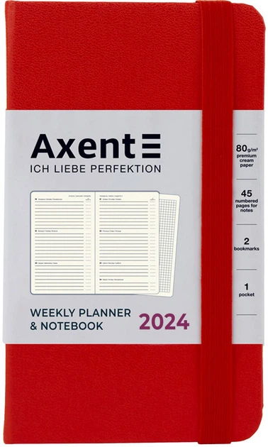 Еженедельник Axent Pocket Strong 2024 9х15 см красный (8508-24-05-A) – фото, отзывы ...