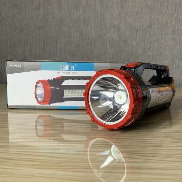 Аккумуляторный фонарь прожектор Panther PT-7747 / Ручной фонарь 260513 – фото, отзывы ...