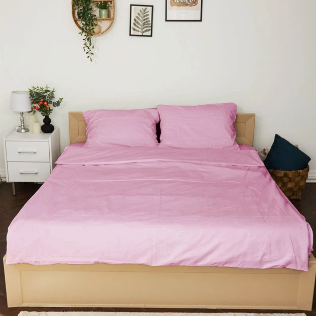 Комплект постельного белья Поплин Soft pink Семейный 2х155х215 см ...