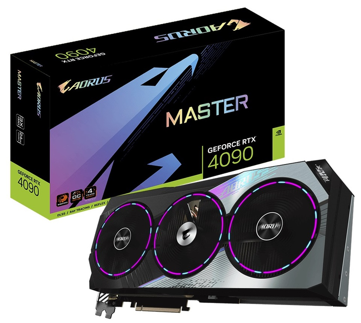 Видеокарта GF RTX 4090 24GB GDDR6X Aorus Master Gigabyte (GV-N4090AORUS ...