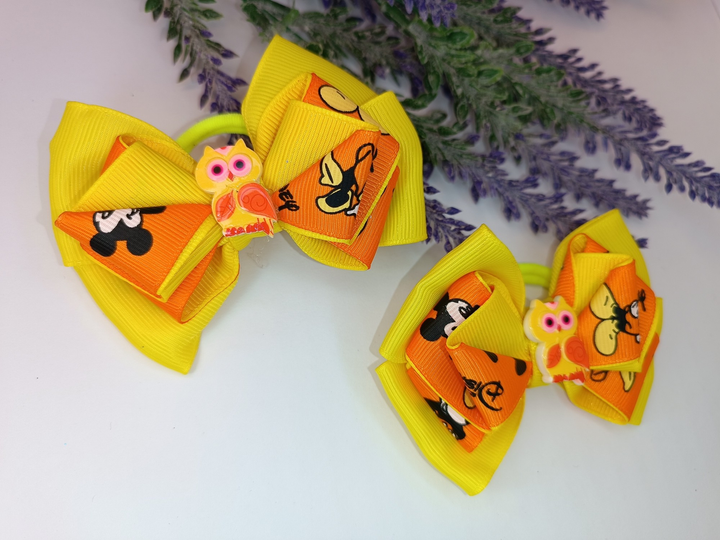 Желтые бантики для волос с совой Handmade 2шт. от продавца: workshop of ...