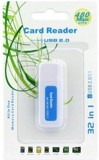 Кардридер Memory Titanium Card Reader USB 2.0/MicroSD Blue ...