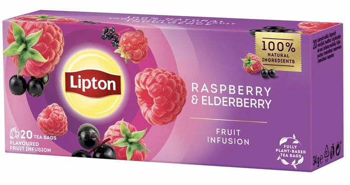 Чай фруктовий Lipton Raspberry&Elderberry 1.6 г х 20 пакетиків (8720608014064) – ROZETKA ...