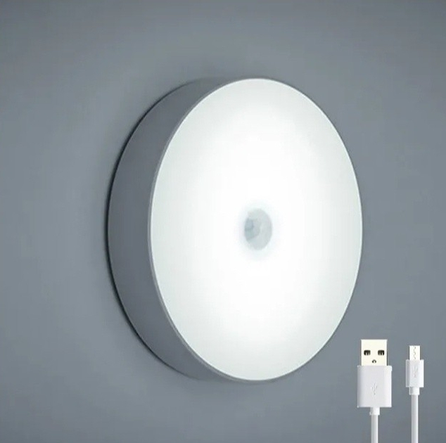 Світлодіодна лампа нічник Multifunctional nightlight кругла з датчиком ...