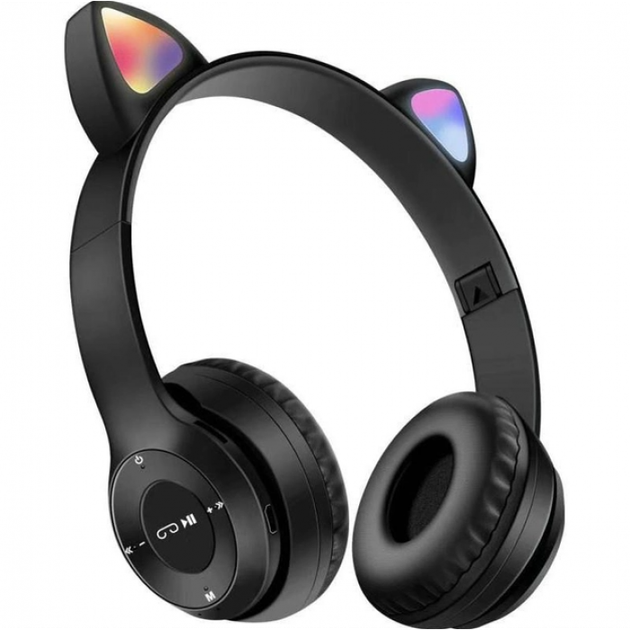 Беспроводные детские наушники Cat Ear P47M Гарнитура кошачьи ушки и RGB ...