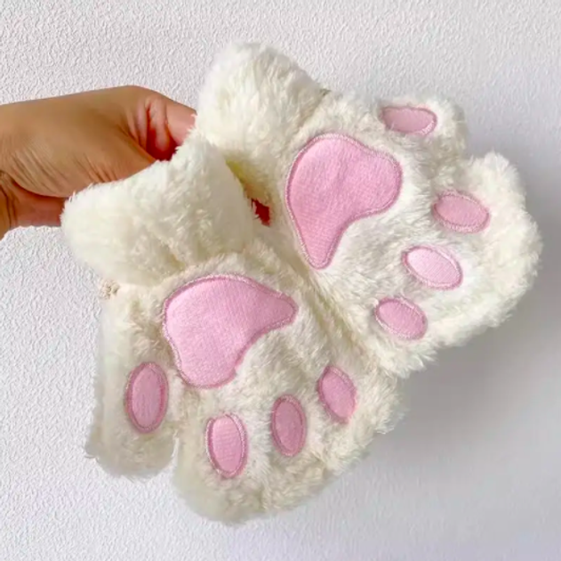 Кошачьи лапки Перчатки без пальцев белые от продавца: Plush Pals – в ...
