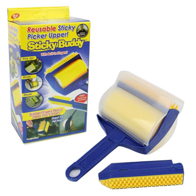 Липкий валик для уборки Sticky Buddy для дома и чистки одежды (W-585 ...