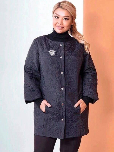 Куртка демісезонна подовжена жіноча V.Bernik 1050 50-52 Темно-синя ...