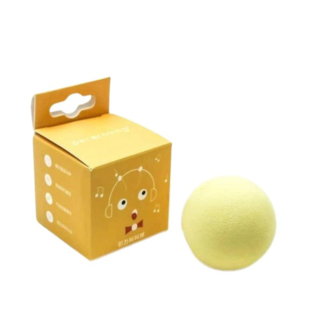 Интерактивная игрушка мячик Plush для кошек со звуком сверчка желтый