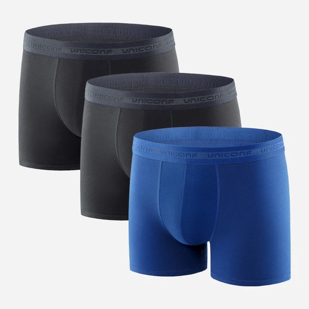 Набор трусов шорты мужской Uniconf BB08RSET 2XL 3 шт Черный/Темно-синий ...