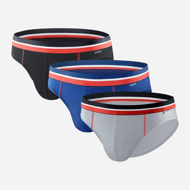 Набір трусів сліпи чоловічий Uniconf NB48RSET M 3 шт Чорний, темно ...
